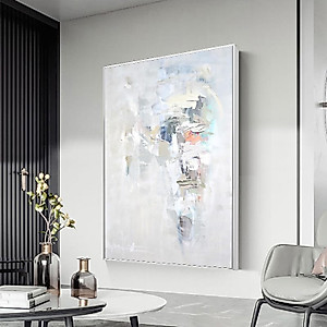 Oil Painting Modern Handmade Palette Knife Classical Flowers Oil Painting Wall Decorative No Frame Textured Canvas Wall Art Home,31inx47in,No Frame