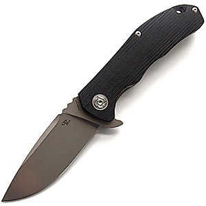 Eafengrow CH3504-G10 Flipper Folding Knife Camping Fruit Pocket Knives EDC Tools D2 Blade Ball Bearings Outdoor Tool (black)