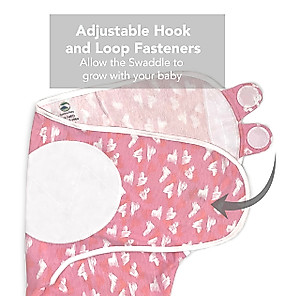 100% Organic Cotton Swaddle Blanket Baby Girl Infant Sleep Sack Wrap, Adjustable Infant Swaddle Wrap Newborn Babies Small 0-3 Months. (Hearts and Flowers 3 Pk)