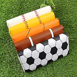 RIAH FASHION Geometric Print Zip Around Wallet - Card Phone Slot Zipper Purse Chevron, Cork, Crochet, Camo, Stripe, American Flag (Sports - BaseballSports)