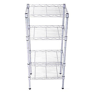 samanoya 4-Shelf Storage Rack,Adjustable Heavy Duty Storage Shelving Unit,Steel Organizer Wire Rack Use for Kitchen Pantry Laundry Garage Closet Utility (13.77" L x 9.84" W x 31.5" H)
