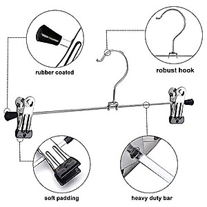 Pants Hangers 30Pcs Pant Hangers with Clips Skirt Hangers Clip Hangers Metal Hangers for Pants Slack Hangers