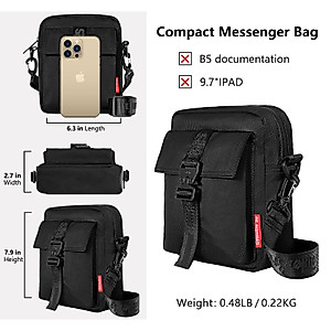 Soulelite Small Sling Bag Cell Phone Bag Wallet Crossbody Bags for Women/Men, Durable and Waterproof, Suitable for Casual Sports, Commute, and Outdoors -Black