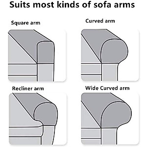 BADASS SHARKS Black Polyester Waterproof Stretch Fit Washable Armchair Sofa Furniture Cover