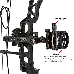 limaity Compound Bow Sights 5 Pin 0.019'' Fiber Optics Aluminum Machined Archery Sight for Compound Bow for Left and Right Hand (Long Pole)