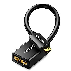 UGREEN 4K Micro HDMI to HDMI Adapter Male to Female Cable HDMI 2.0 4K@60Hz HDR 3D Dolby 18Gbps High Speed Compatible with GoPro Hero 7 6 Raspberry Pi 4 Sony A6000 Camera Retroid Pocket 2+