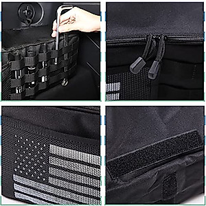 LLKUANG Trunk Organizer Tray Fit for Toyot@ FJ Cruiser 2007-2021 Oxford Cloth Multifunction Storage Box Rear Storage Organizer Multi-Compartment,1PCS (Black+American Flag, Left and Right)