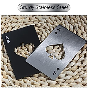 Famgee Wine Bottle Opener Stainless Steel Credit Card Size Casino Beer Bottle Opener Cap Opener for Your Wallet Wedding Party Groomsmen Bridesmaid Gifts 6 Pcs (Black)