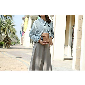 MKF Crossbody Cellphone Handbag for Women Wallet Purse – PU Leather Multi Pockets Clutch Bag, Wristlet Strap Beige