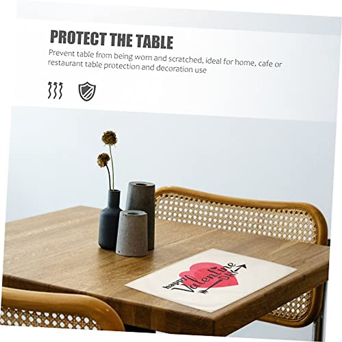 STOBOK 4pcs Valentine's Day Placemat Linen Placemats Embroidered Table Runner Table Placemats Burlap Kitchen Placemats Jute Placemats Linen Table Runner Household Placemat Dinnerware Mat