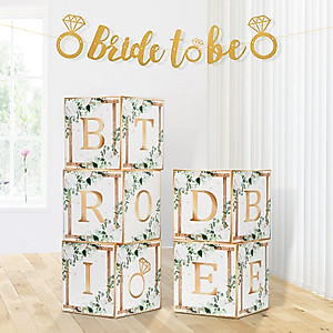 Bachelorette Party Decorations, Bridal Shower Decoration, Bride To Be Sign Banner, Wedding Shower Decorations, Engagement Party Decor, Miss To Mrs Balloon Boxes, Gold