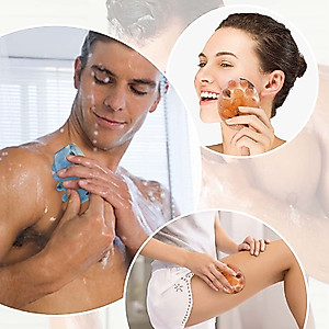 2 Pcs Emfure Massage Silicone Molds for Soaps, 4 Cavities 4.5oz Massage Bar Soap Molds for DIY Soap Making, Candle Making, Polymer Clay (Blue and Pink)