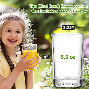 Mfacoy Small Juice Glasses Set of 6, 5.5-ounce Glass Cups, Heavy Base Juice Glass, Small Drinking Glasses Set, Clear Juice Cups, Thick and Durable Shot Glass, Drinking Glasses for Juice and Milk