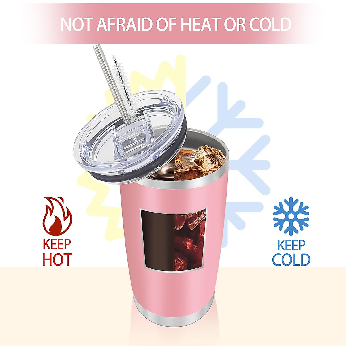 YOUKE OLA 16 Pack Insulated Coffee Tumbler - 20oz Stainless Steel Double Wall Vacuum Travel Tumbler Cup with Lid and Straw for Cold & Hot Drinks (Mixed Colors)