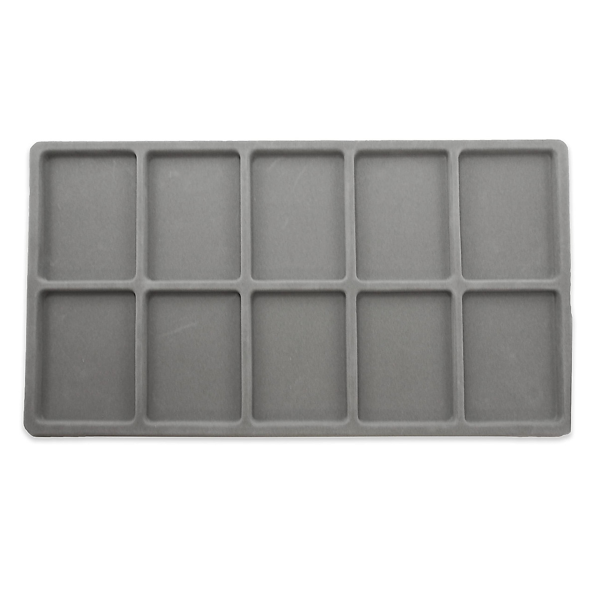 CuteBox Company 3pc Black Plastic Tray (14.75” x 8.25” x 1”) with 10 Rectangle Compartment Red Flocked Tray Insert for Jewelry Storage, Organization, Merchandise, Display