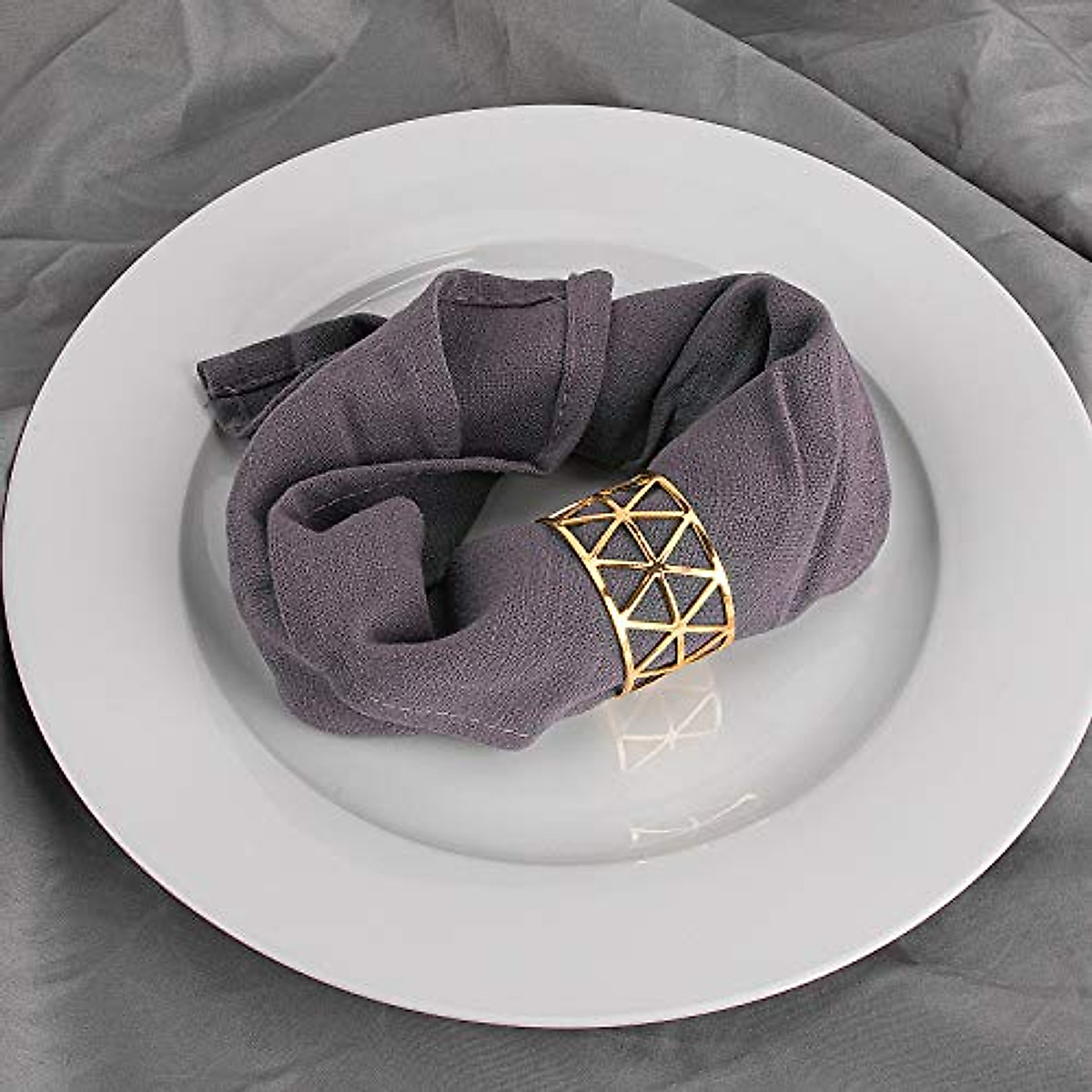 12PCS – Napkin Rings, Gold Napkin Rings Set of 12, Holiday Napkin Holders for Dining, Anniversary, Birthday, Christmas, Easter, Fall, Halloween, Thanksgiving, Party of Table Setting