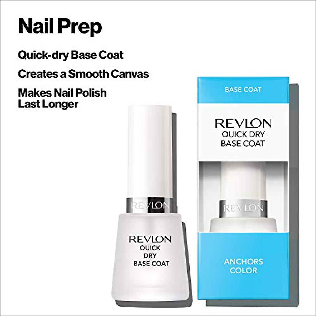 Base Coat Nail Polish by Revlon, Quick Dry Nail Polish, Chip Resistant & Longwear Formula, High Shine Finish, Quick Dry Base Coat, Clear, 0.5 Fl Oz