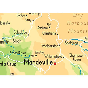 Pictorial Map of Jamaica - 23.4 x 16.5 inches - Paper Laminated