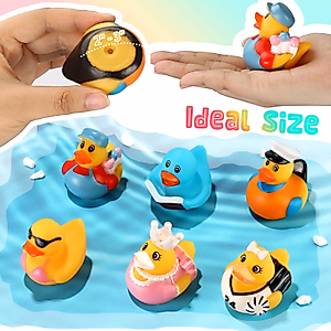 Assortment Rubber Ducks in Bulk, 50-Pack Assorted Mini Duckies Toy for Ducking Cruise Ships, 2'' Floater Duck for Kids Bath Toy, Gift for Birthday Thanksgiving Halloween Christmas Party Favors