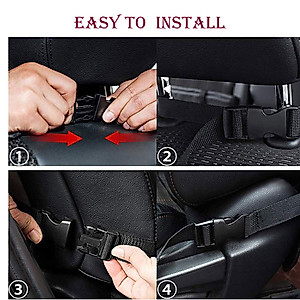 Car Backseat Organizer Kick Mat, Car Seat Back Protectors with Touch Screen Tablet Holder + 9 Storage Pockets Back seat Organizer for Kids