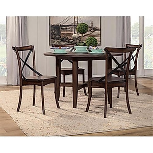 Alpine Furniture Arendal Set of 2 Side Chairs in Burnished Dark Oak (Brown)