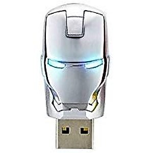 32GB Iron Man The Avengers USB Flash Drive with Blue Light, Silver