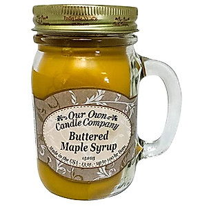 Our Own Candle Company Buttered Maple Syrup Scented 13 Ounce Mason Jar Candle