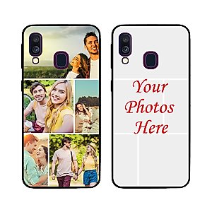 Custom Phone Case for Samsung Galaxy A40, Multi-Photo case Anti-Scratch TPU Case Thin Case Soft Protective Case Personalized Customized Case Anniversary Xmas Birthday Present, Black