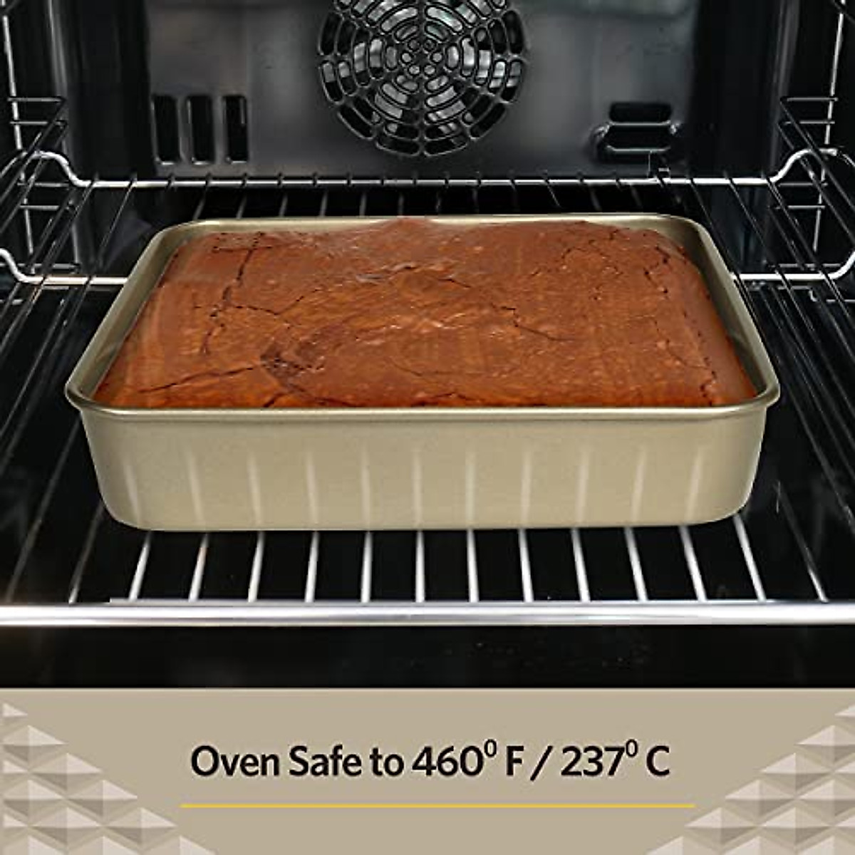 Glad Square Baking Pan Nonstick - Heavy Duty Metal Bakeware for Cakes and Brownies, 9.4 inches