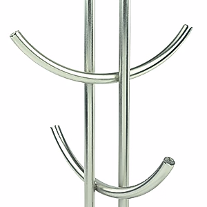 Spectrum Diversified Euro Large 8 Holder, Mug Tree, Mugs & Tea Cup Storage Rack, Coffee Counter Bar Accessory & Kitchen Countertop Organizer, Satin Nickel