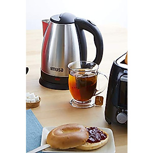 IMUSA USA GAU-18220 1.8 Liter Cordless Stainless Steel Electric Tea Kettle with Easy To Serve Pouring Spout