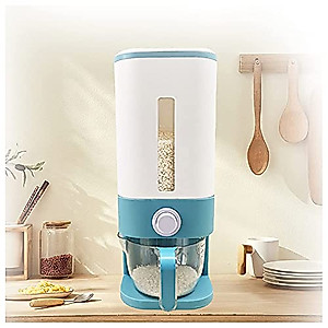 CREAMOON 23Lbs Rice Dispenser Cereal Dispenser Countertop Large Sealed Grain Container Dry Food Dispenser Rice Bucket Rice Storage Box Grain Storage with Lid Measuring Cup