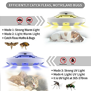 Frogoom 2 Packs Flea Traps for Inside Your Home with 6 Sticky Pads, Flea Light Traps Kills Fleas in House, Hanging Flea Lamp with USB Cable Pest Control for Bugs Moths Gnats Indoor and Outdoor