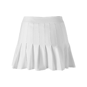 Lucky In Love Long Retro Pleated Skirt (White, Small)