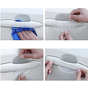 TMAOZ, Pack of 12 3D Transparent car Door Handle Reflective Stickers, car Door Handle ScratchResistant Protective Film, car Outdoor Safety Reflective Strip