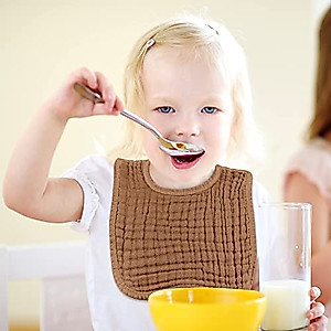 Tallew 8 Pack Baby Burp Cloth Muslin Sets Unisex Bibs Muslin Burp Cloth Cotton Burp Rags Absorbent Soft Burping Cloth(Bright Color)