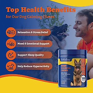 Dog Calming Chews for Anxiety Relief, Separation Aid, Travel, Thunderstorms + Dog Multivitamin Chewable Supplement for Immune & Energy Boost, Joint Support - 180 Soft Chews