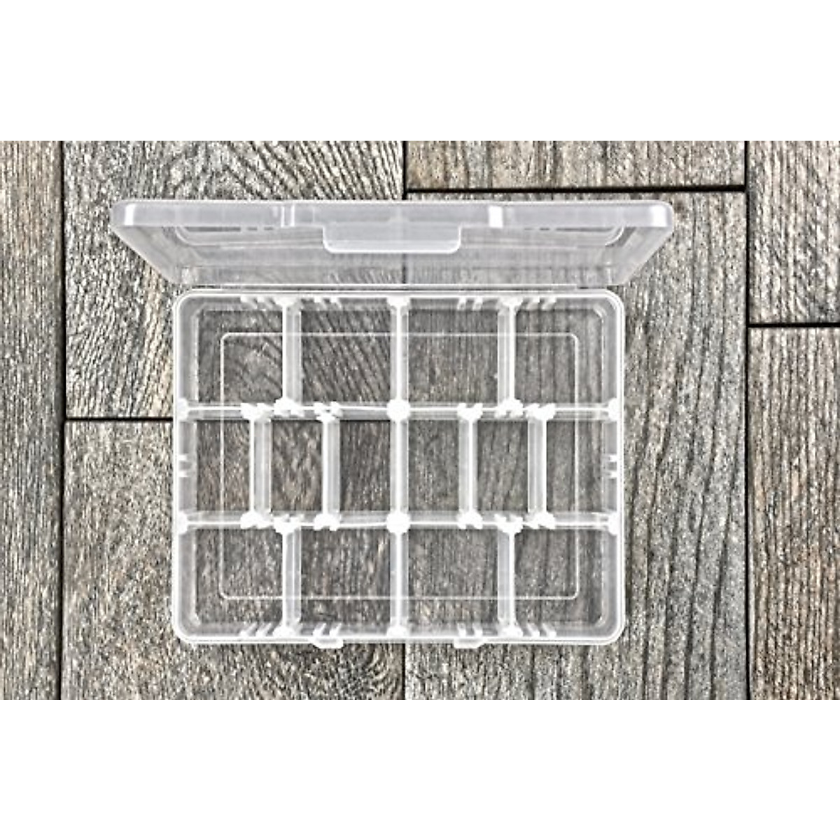 SE 14 Compartment Translucent Plastic Storage Container with Adjustable Sections - 87065DB