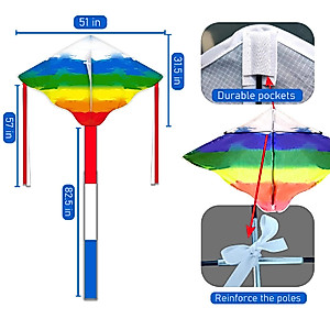 Simxkai Kite for Kids Adults,Easy to Fly,Best Delta Kite for Beginners Toddlers,Durable Kite c/w 300ft String