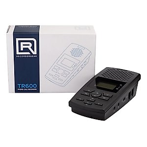 RecorderGear TR600 Landline Phone Call Recorder for Analog/IP/Digital Lines, Automatic Telephone Recording Device - 16GB