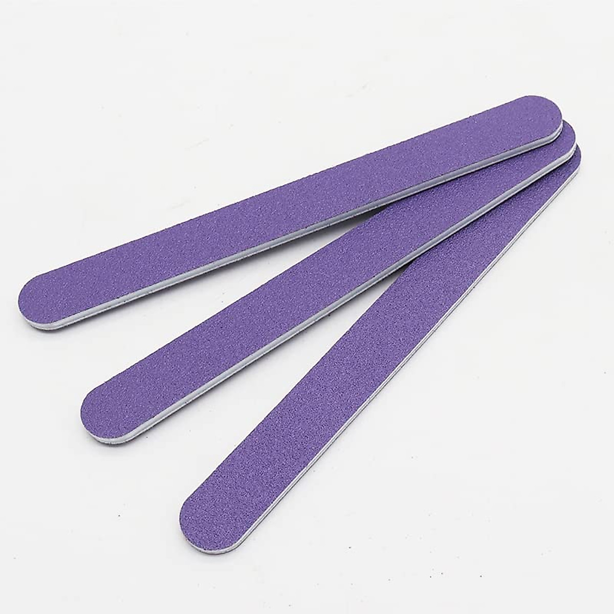 Bzbuy Nail File 50 PCS Professional Double Sided 100/180 Grit Nail Files Emery Board Purple Manicure Pedicure Tool and Nail Buffering Files
