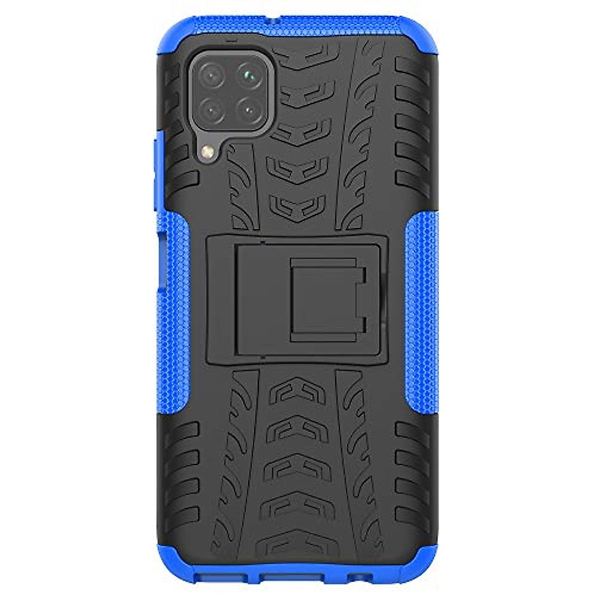 MRSTERUS Huawei P40 Lite Case tire Pattern Strong Armored Double-Layer Heavy-Duty Fall Prevention with Removable Bracket Shockproof Protective Cover for Huawei P40 Lite Sporty Style (Blue) JX