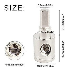 Amp Input Reducer Brass with Nickel Plated 0 Gauge Car Audio Power/Ground Amp Input Reducer Adapter 2Pcs