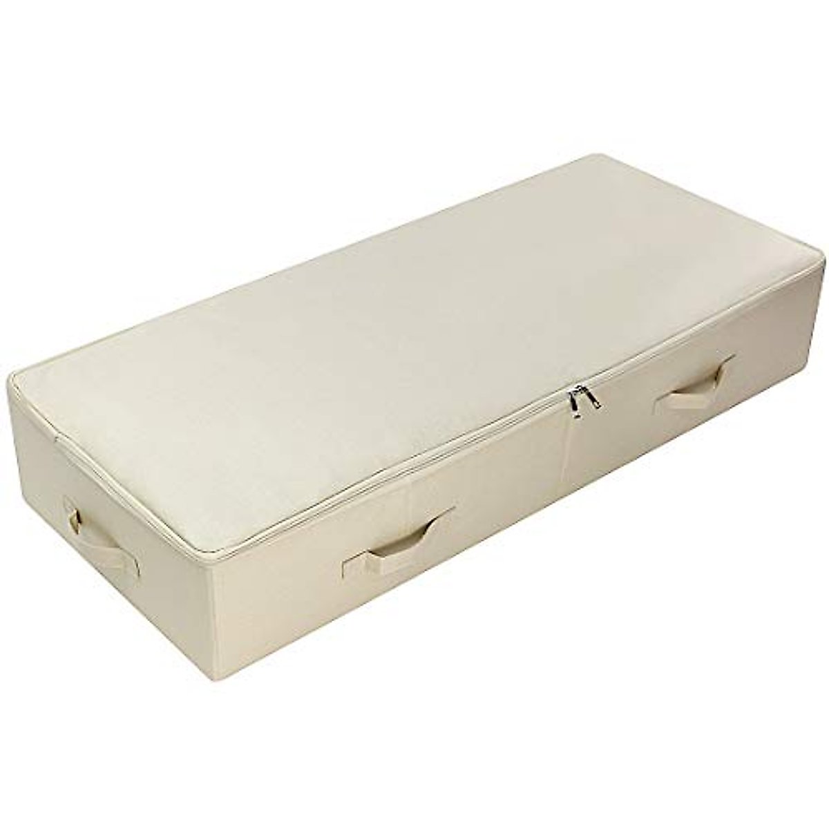 iwill CREATE PRO Ultra Large Under Bed Storage Organizer Box with Lid, Folding Design with 6 Handles, Beige