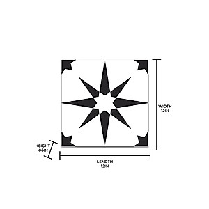 FloorPops FP2948 Altair Peel & Stick Floor Tiles, Black