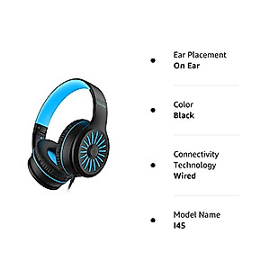 ELECDER i45 On-Ear Headphones with Microphone - Foldable Stereo Bass Headphones with No-Tangle 1.5M Cord, 3.5MM Jack, Portable Wired Headphones for School/Kids/Teens/Smartphones/Travel/Tablet - Black