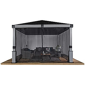 Sojag Outdoor 12' x 12' Lena Hardtop Gazebo Heavy Duty Aluminum Outdoor Sun Shelter, Anthracite