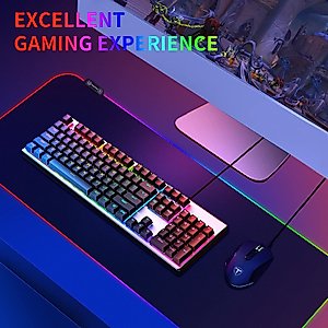 RGB Gaming Mouse Pad, Extended Large Mouse Pad with 14 Lighting Modes, Waterproof and Non-Slip Rubber Base Keyboard Mat Soft Gaming Pad Size 31.5X12 in