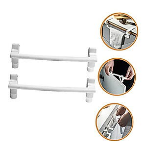 Zerodeko 2 Pcs Door Hook Black Washcloths Black Towel Holder Black Towel Bar Hand Towel Rack Towel Hanger for Door Bar Cabinet Dish Cloth Rack Towel Plastic Holder Bathroom Towel Rack White