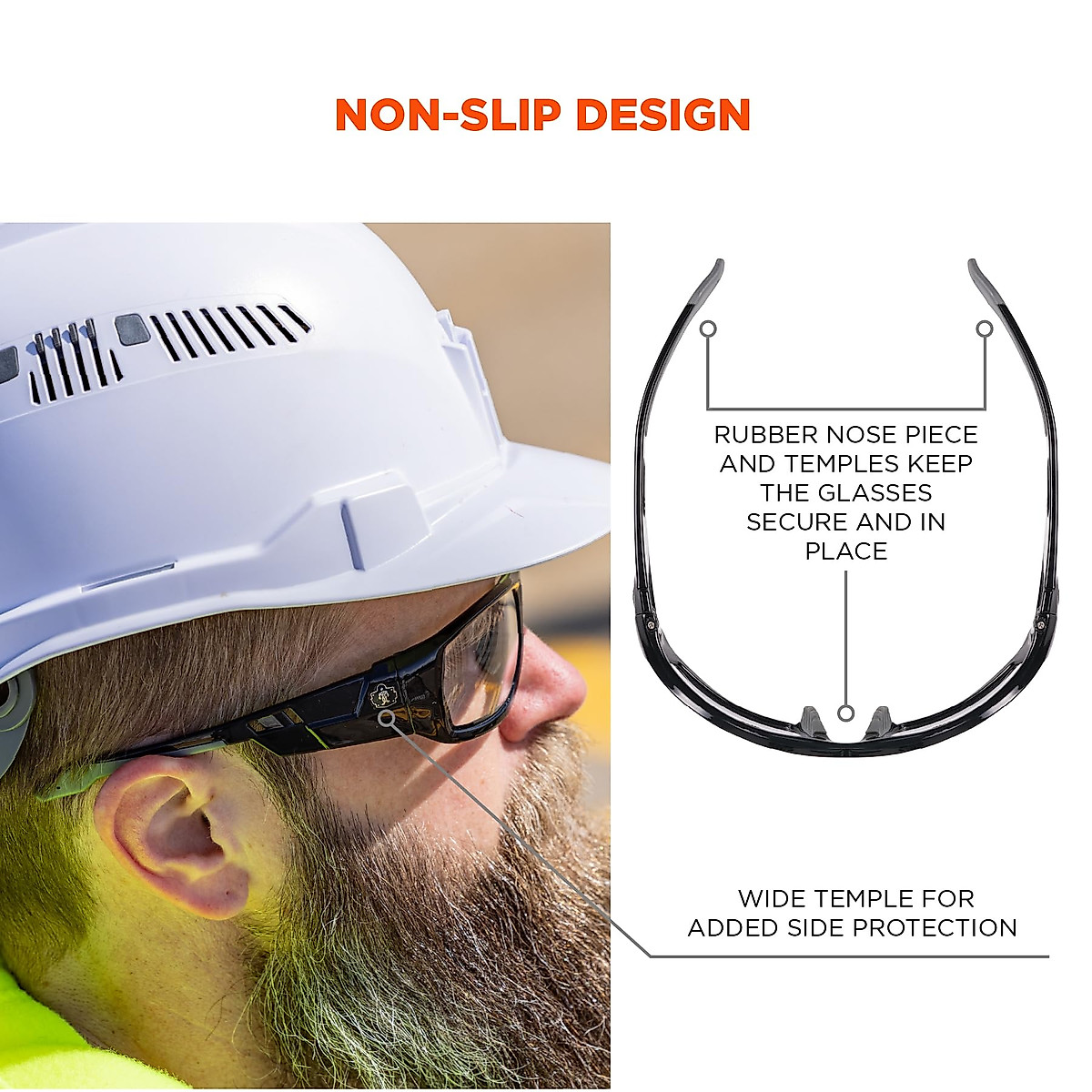 Ergodyne Skullerz Odin Anti-Fog Safety Glasses - Black Frame, Clear Lens